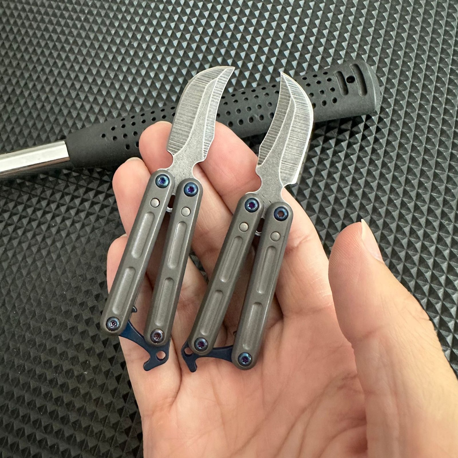 Mini Butterfly Knife Mini Balisong Tainless Steel Practice Knife Key ...