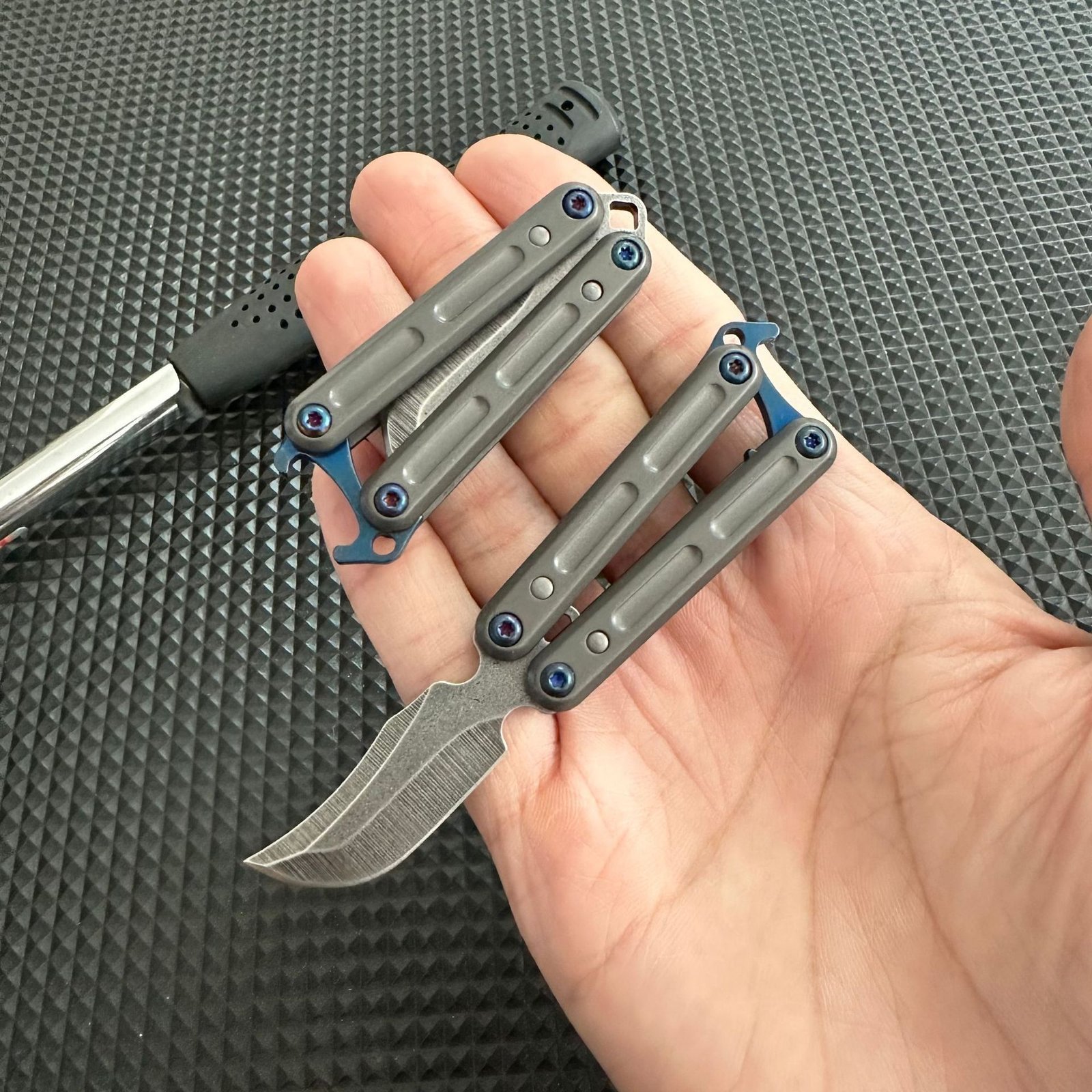 Mini Butterfly Knife Mini Balisong Tainless Steel Practice Knife Key ...